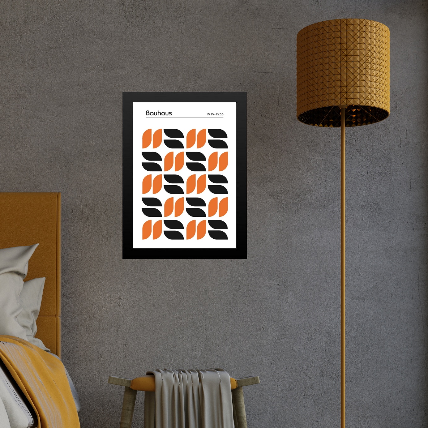 Quadro Bauhaus Laranja - Minimalist Tears - Quadros Online