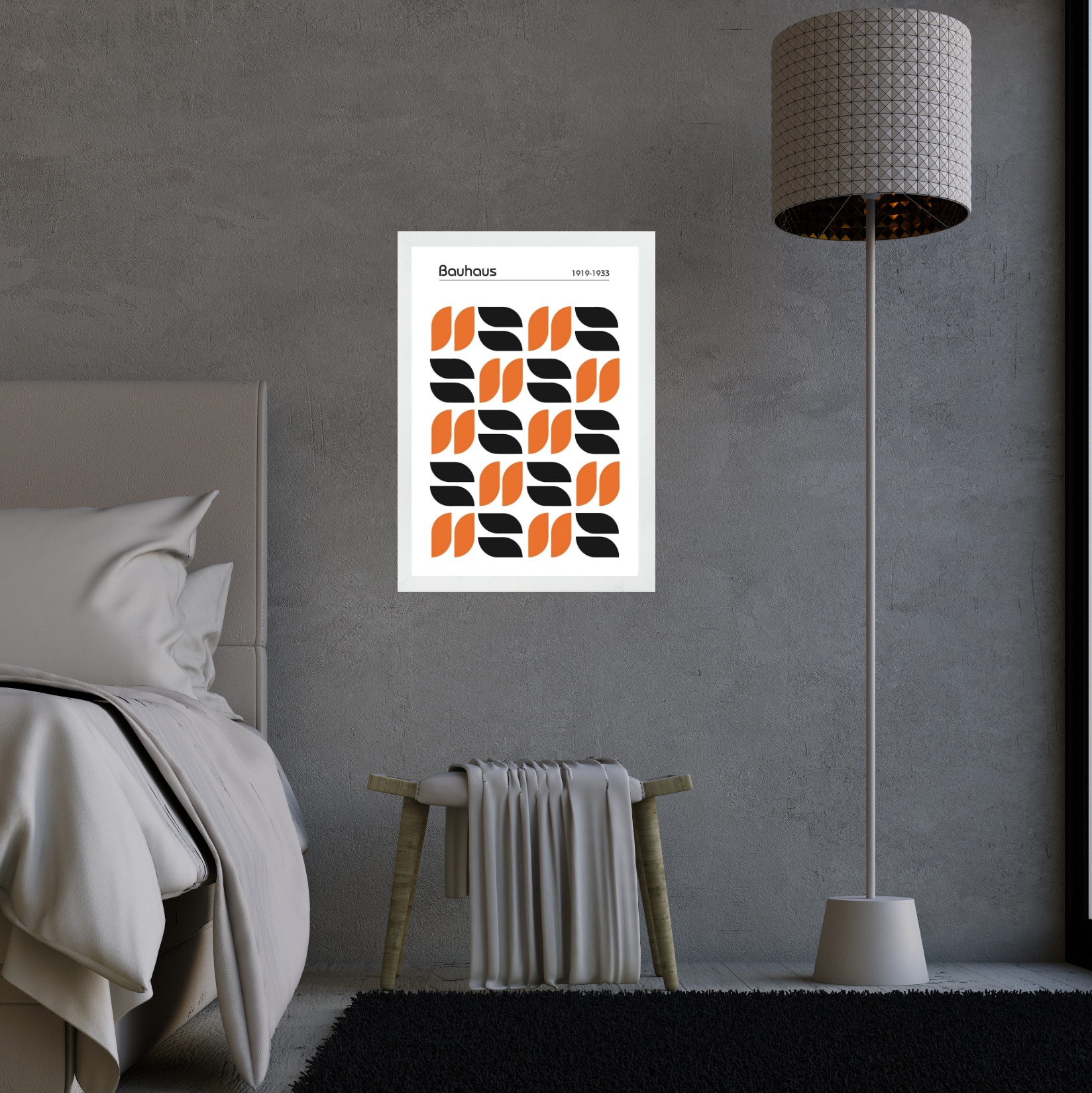 Quadro Bauhaus Laranja - Minimalist Tears - Quadros Online