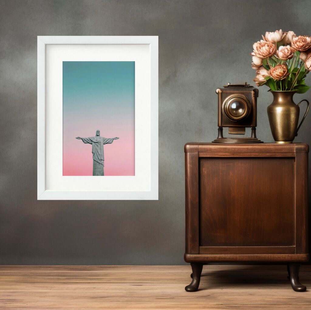 Quadro Cristo Redentor Candy Colors - 60 x 48 Cm - Quadros Online
