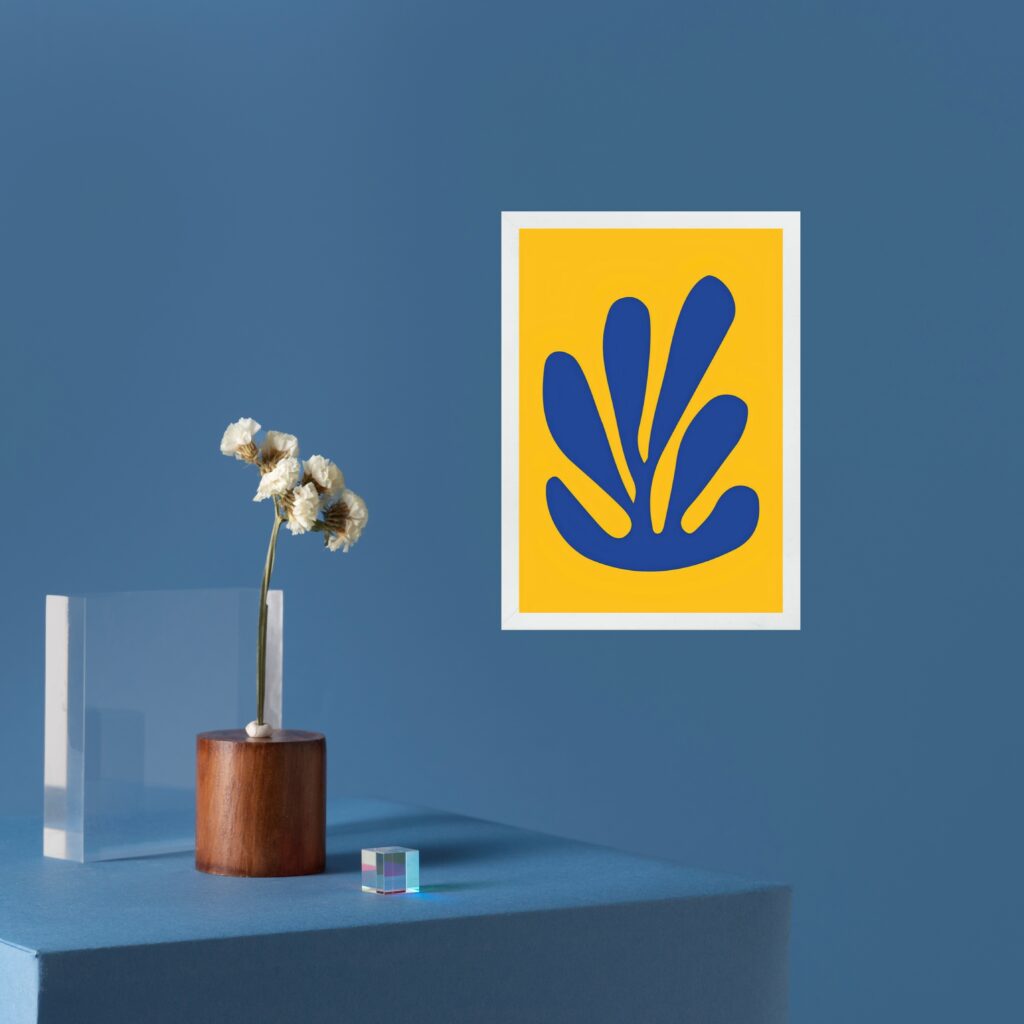 Quadro Matisse Cut Out - Azul e Amarelo - Quadros Online