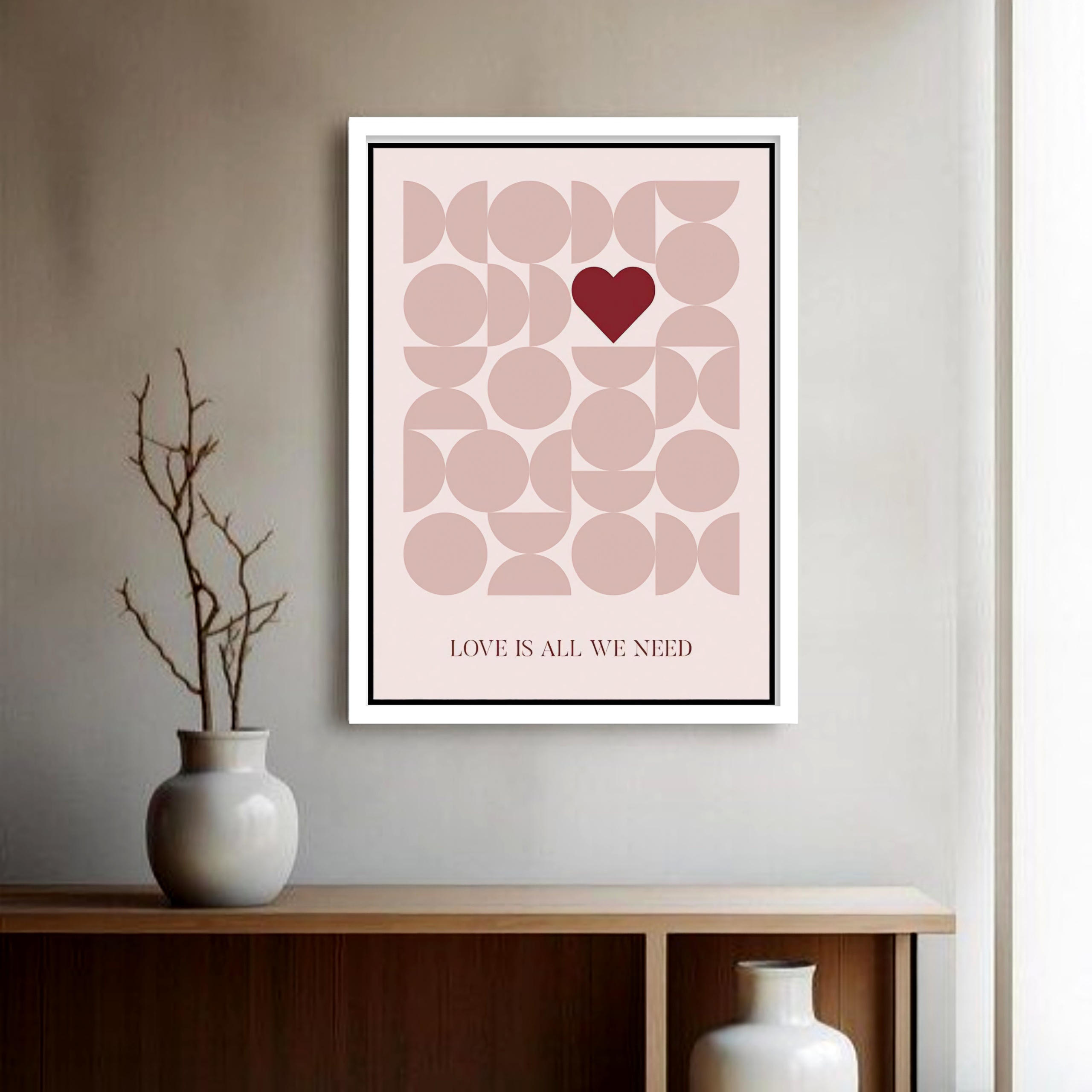 Quadro Decorativo Bauhaus Love Is All - 70x50 cm - Quadros Online