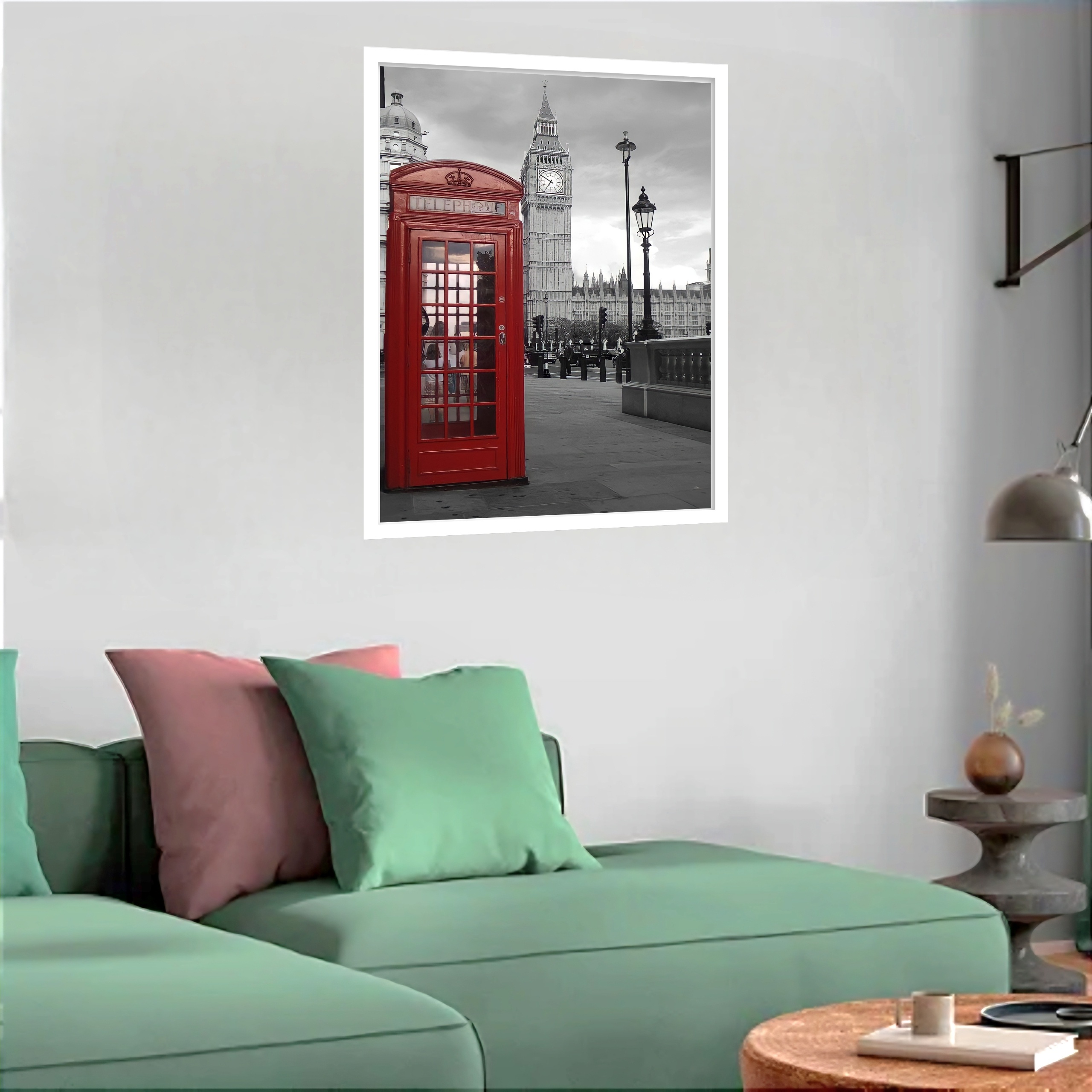 Quadro Decorativo Big Ben Cabine Londres - 70x50 cm - Quadros Online
