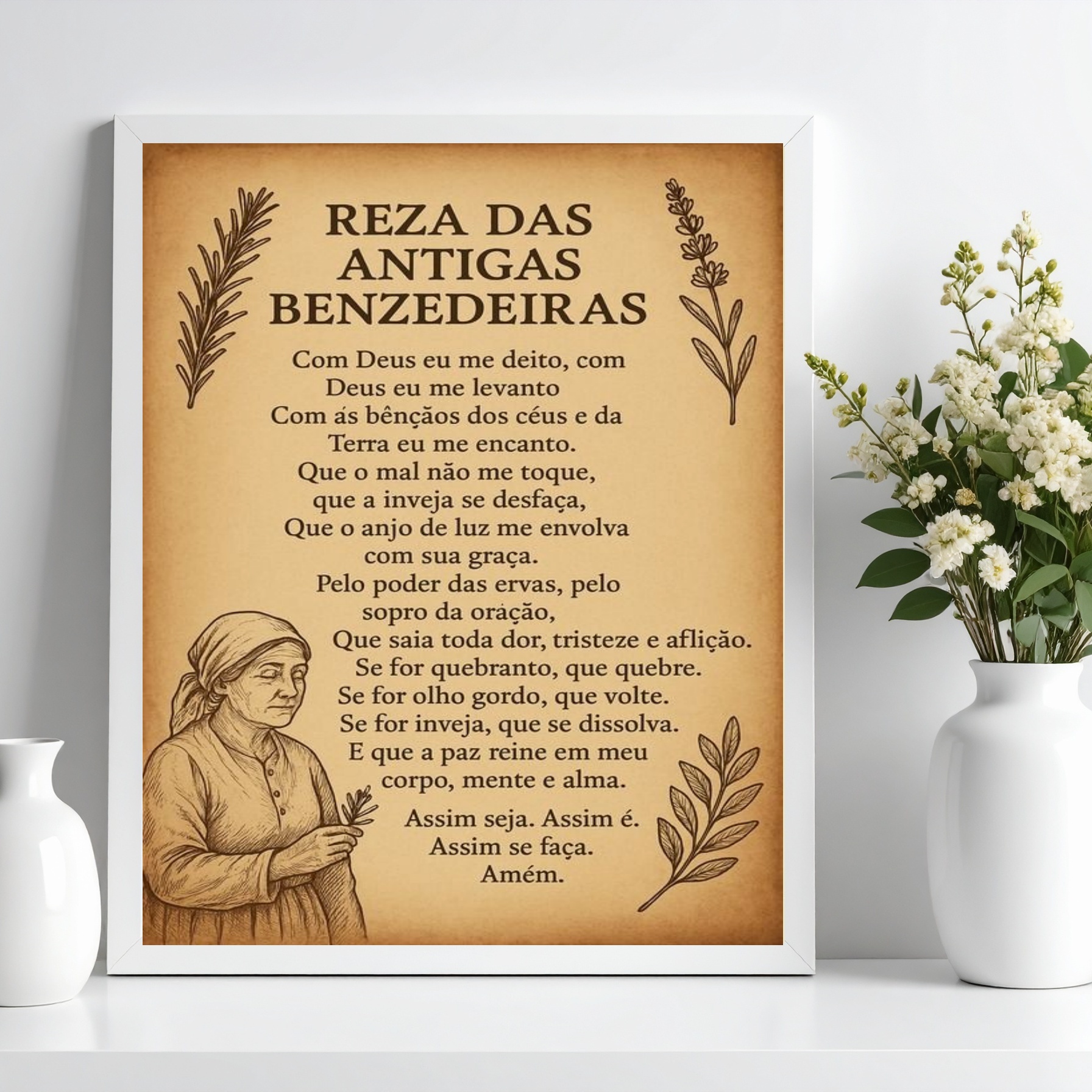 Quadro Reza Das Antigas Benzedeiras - Quadros Online