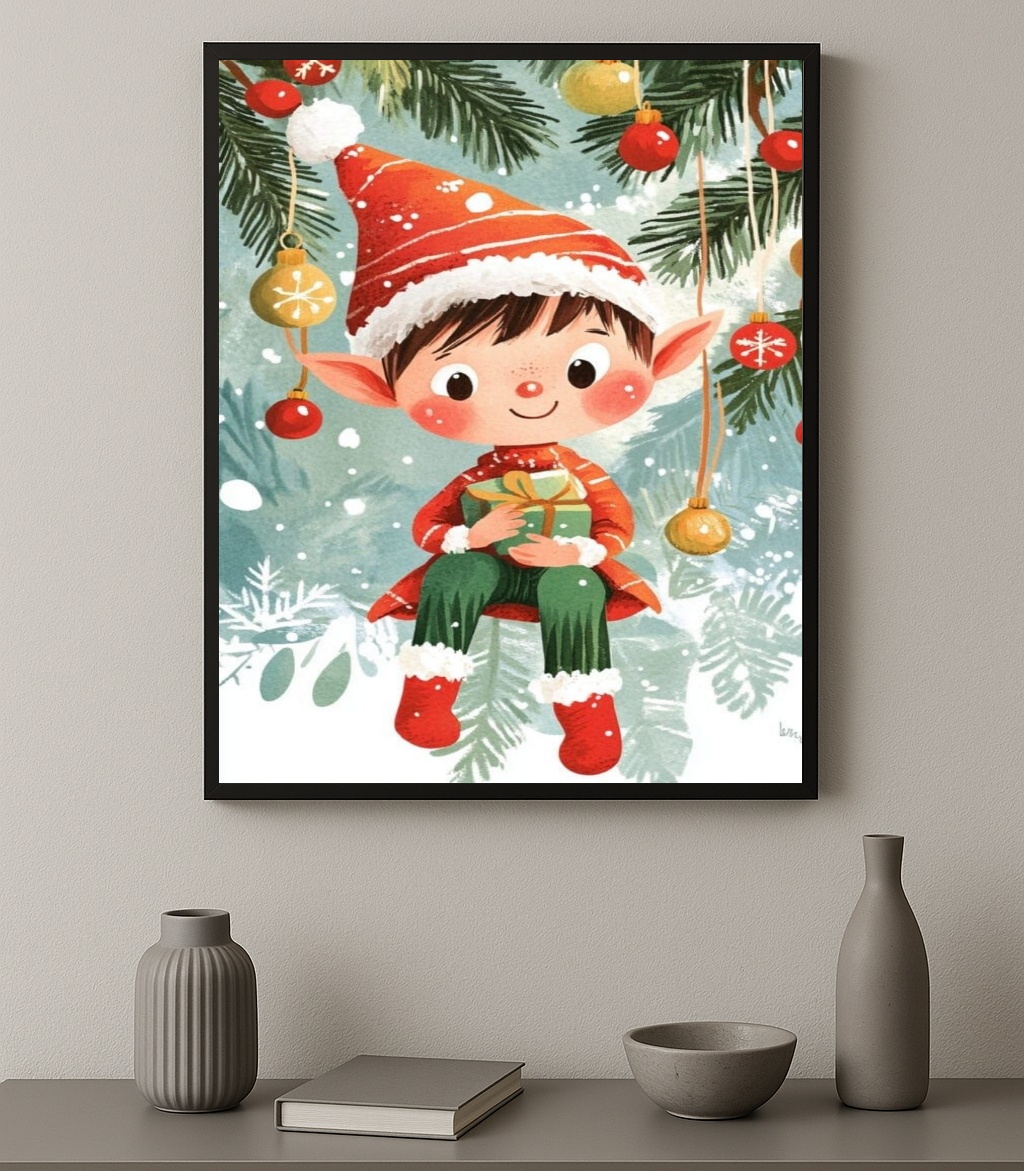 Quadro Decorativo Gnominho De Natal - Quadros Online