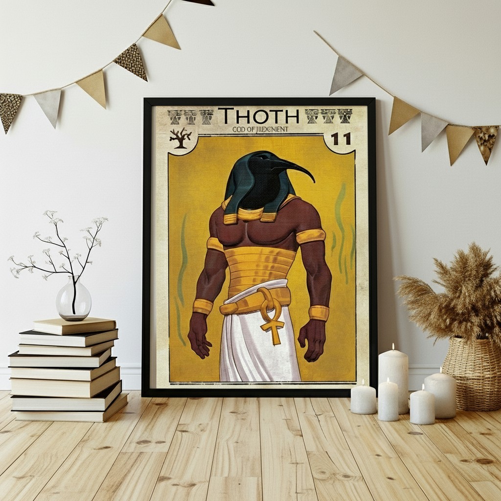 Quadro Decorativo Thoth Deus Egípcio - 70x50 cm - Quadros Online