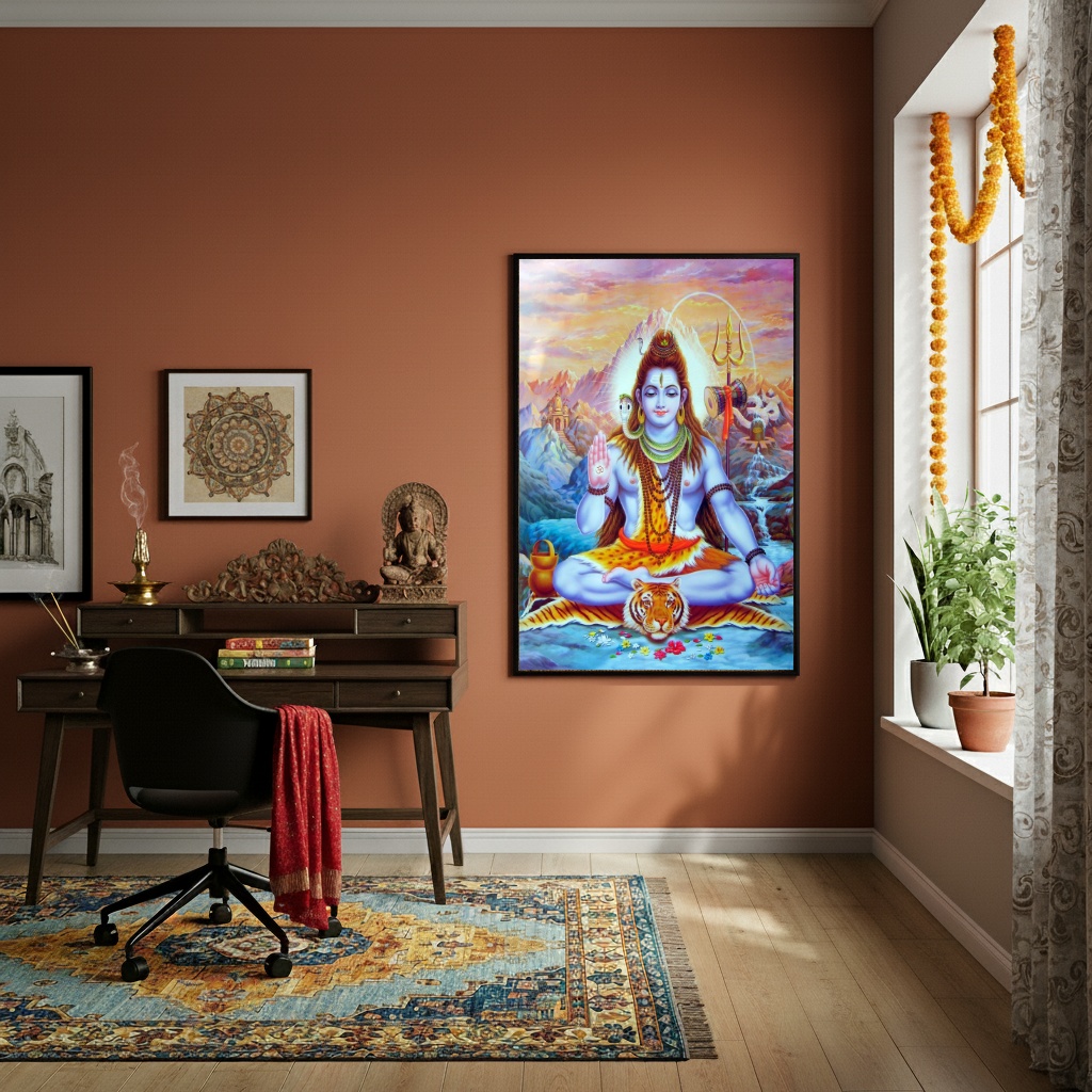 Quadro Deus Hindu Shiva O Destruidor e Regenerador - 70x50cm - Quadros ...