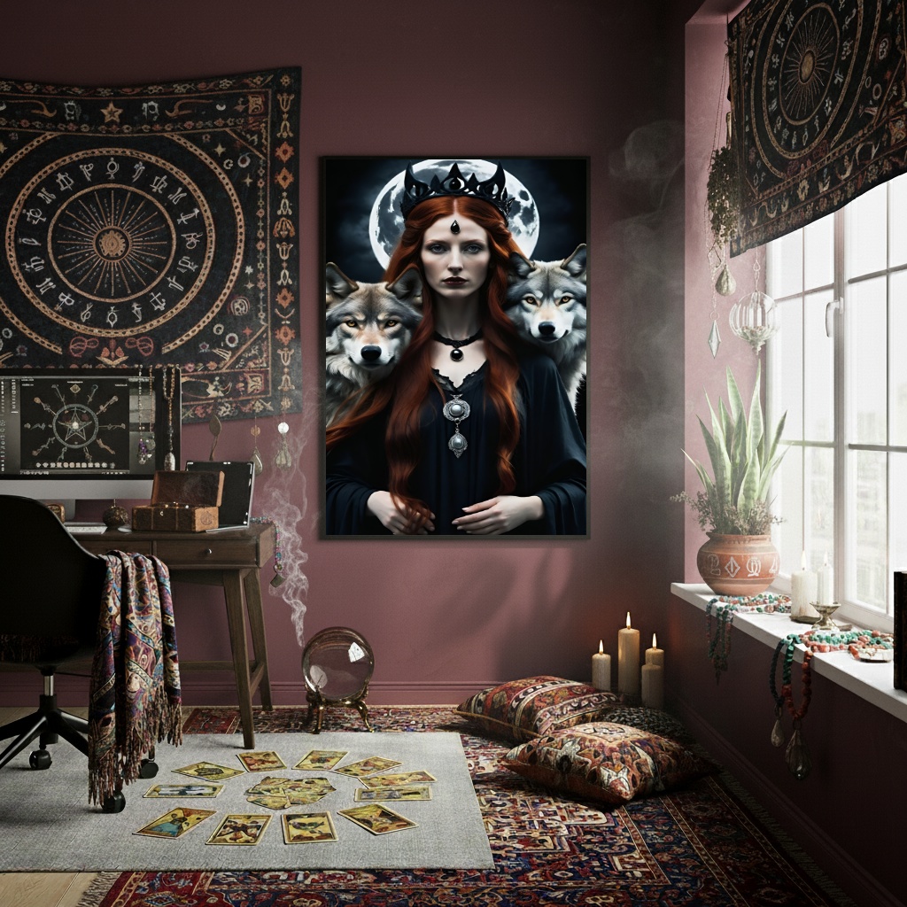Quadro Decorativo Hécate - Deusa Grega da Magia - 70x50cm - Quadros Online